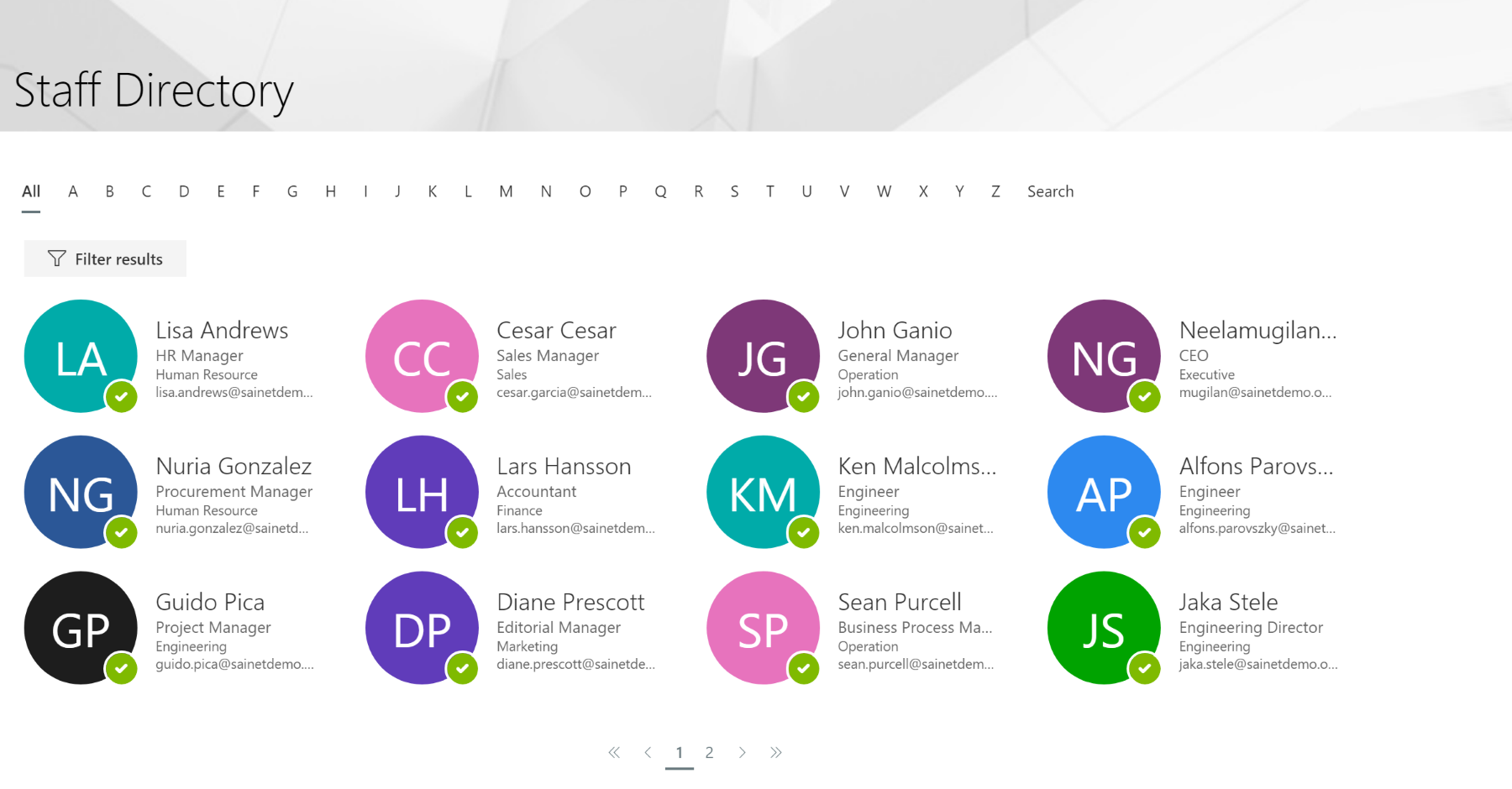 Staff Directory Microsoft 365 Innovative Solutions